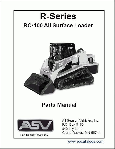 Download ASV RC-100 Service And Parts Manuals