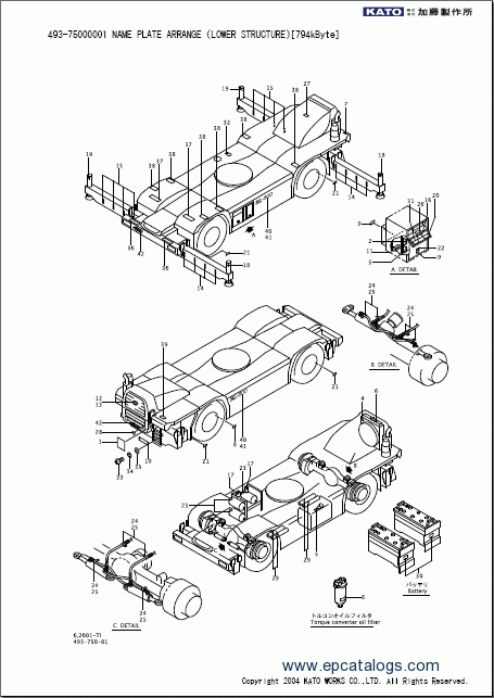 KATO SL-600 (KR-50H-L), spare parts catalog, Heavy Technics + Repair
