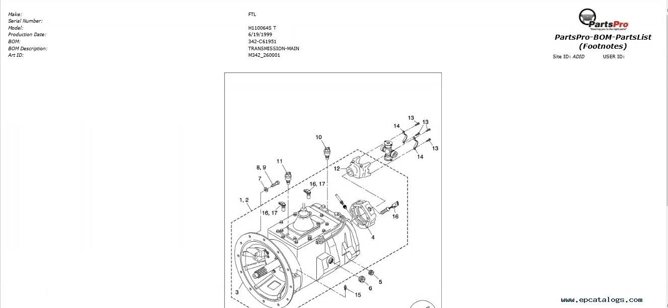 Freightliner Argossy H110064S T Spare Parts Catalog Download