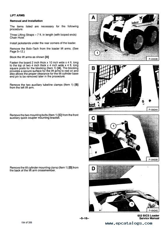 Bobcat 653 Skid Steer Loader Service Manual PDF