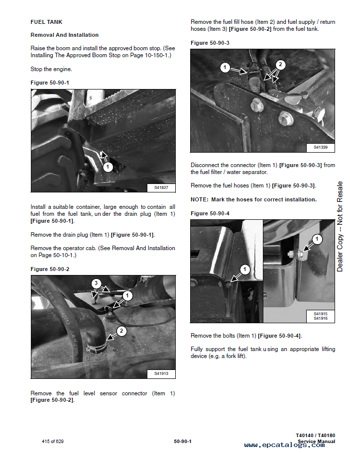 Bobcat T40140, T40180 Telescopic Handler Service Manual