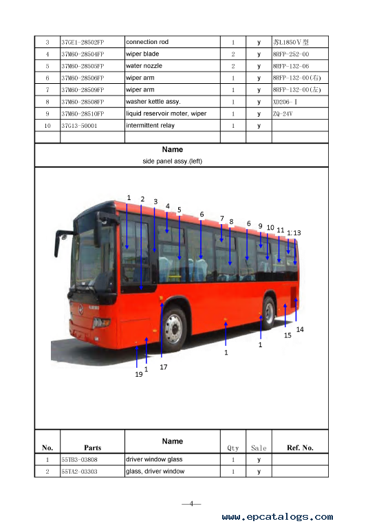Higer Buses Spare Parts Catalogue PDF