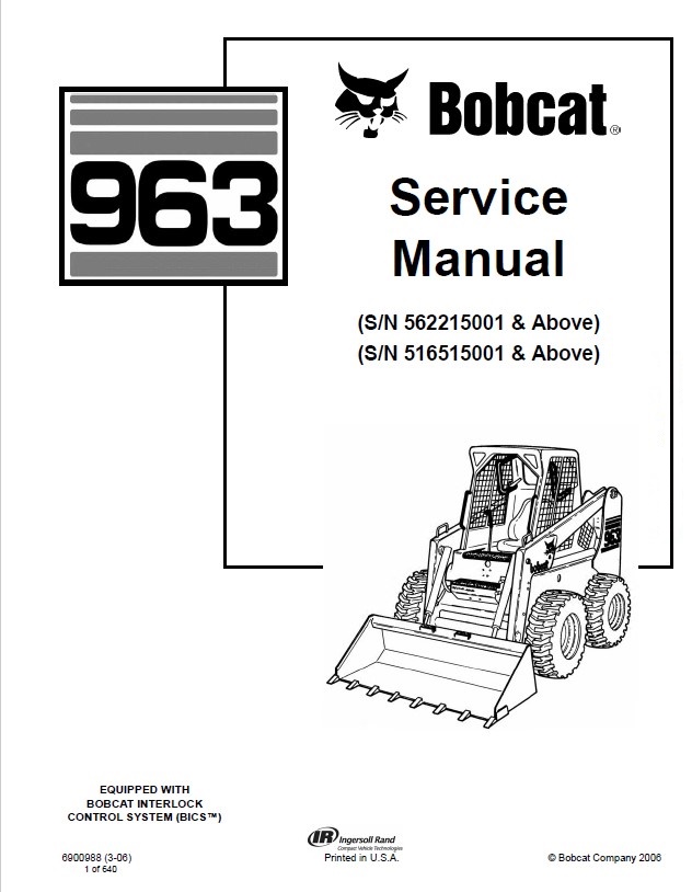 Bobcat 963 Loader Service Manual PDF