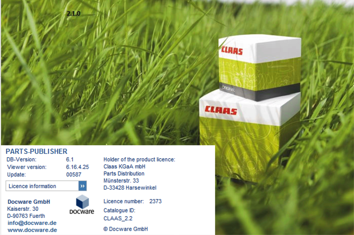 Claas Parts Doc Agricultural v2.2 Parts Catalog 08/2019