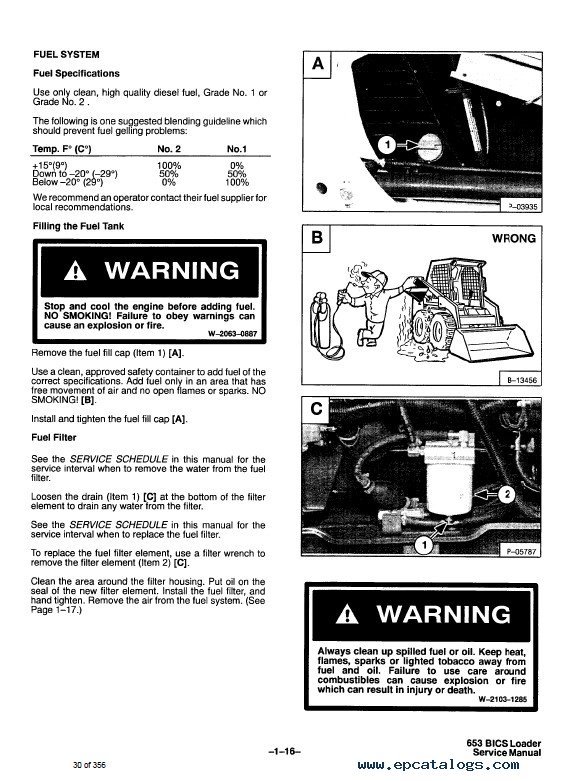 Bobcat 653 Skid Steer Loader Service Manual PDF